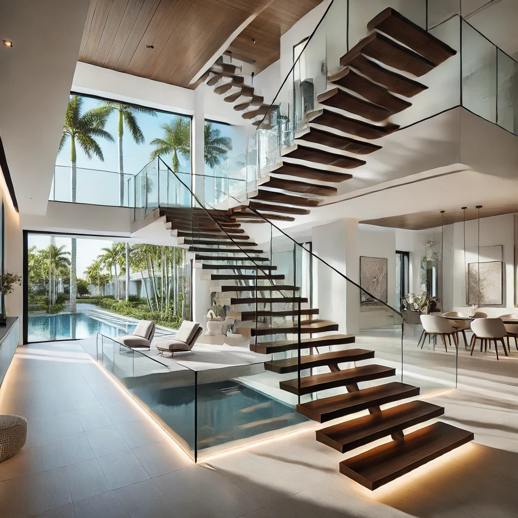 Custom Floating Stairs Palm Beach | Floating Stair Contractor