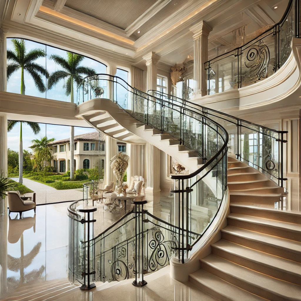 Custom Railing Designs for Staircases in Palm Beach Homes